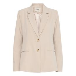 Blusenblazer Fransa "Blazer FRABIGAIL", Damen, Gr. 42, beige (oxford tan), Obermaterial: 60% Polyester PES. 35% Viskose CV. 5% Elasthan EL., Blazer Blusenblazer