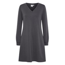 Jerseykleid Ichi "Jerseykleid IXSVALA", Damen, Gr. L, N-Gr, blau (phantom), Obermaterial: 50% Polyester PES. 45% Viskose CV. 5% Elasthan EL., Kleider Jerseykleid