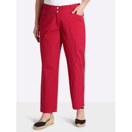 7/8-Hose sheego, Damen, Gr. 40, Normalgr&ouml;&szlig;en, erdbeere, 97% Baumwolle, 3% Elasthan, unifarben, Hosen 7/8-Hose