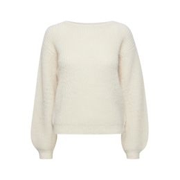 Strickpullover Pulz Jeans "Strickpullover PZIRIS", Damen, Gr. L, wei&szlig; (turtledove), Obermaterial: 32% Nylon NY. 31% Wolle mw. 25% Alpaka WP. 12% Polyacryl PAN., Pullover Strickpullover