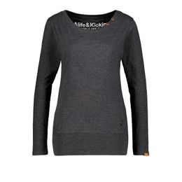 alife and kickin Langarmshirt ALIFE & KICKIN, Damen, Gr. S, moonless melange, 65% Baumwolle, 35% Polyester, Rundhals, Shirts Langarmshirt