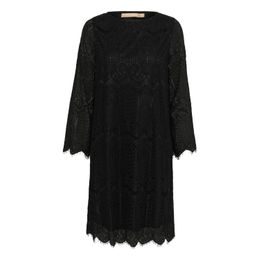 Midikleid Culture "Kleid CUcroba", Damen, Gr. L, N-Gr, schwarz, Obermaterial: 60% Baumwolle CO. 40% Polyamid PA., Kleider Midikleid