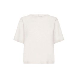 Kurzarmbluse Ichi "Kurzarm-Bluse IHKAMARA", Damen, Gr. L, wei&szlig; (cloud dancer), Obermaterial: 52% Polyacryl PAN. 30% Polyester PES. 15% Alpaka WP. 3% Elasthan EL., Blusen