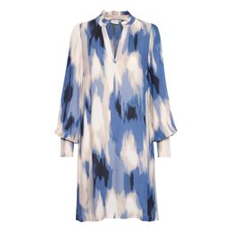 Midikleid Kaffe "Kleid KAbeathe", Damen, Gr. 34, N-Gr, blau (blau abstract print), Obermaterial: 100% Viskose LENZING ECOVERO CV LenzEcov., Kleider Midikleid