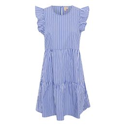 Midikleid Culture "Kleid CUbj&oslash;rg", Damen, Gr. L, N-Gr, blau (salute), Obermaterial: 70% Baumwolle CO. 27% Nylon NY. 3% Elasthan EL., Kleider Midikleid