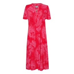 Midikleid Culture "Kleid CUpolly", Damen, Gr. L, N-Gr, rot (rot, pink paisley), Obermaterial: 100% Viskose LENZING ECOVERO CV LenzEcov., Kleider Midikleid