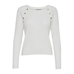Strickpullover Pulz Jeans "Strickpullover PZSARA", Damen, Gr. L, wei&szlig; (blanc de blanc), Obermaterial: 80% Viskose CV. 20% Polyester PES., Pullover Strickpullover