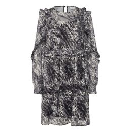 Midikleid Kaffe "Kleid KAalica", Damen, Gr. 38, N-Gr, schwarz (schwarz, grau abstract graphic), Obermaterial: 100% Polyester PES., Kleider Midikleid