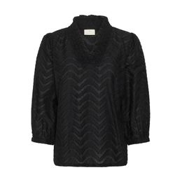 Langarmbluse Kaffe "Langarm-Bluse KAvictoria", Damen, Gr. 38, schwarz (schwarz deep), Obermaterial: 100% Baumwolle CO., Blusen