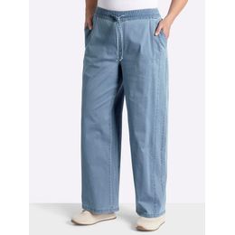 Bequeme Jeans sheego, Damen, Gr. 40, Normalgr&ouml;&szlig;en, blau, bleached, 98% Baumwolle, 2% Elasthan, unifarben, lang, Jeans