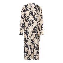 Midikleid Kaffe "Kleid KAlouise", Damen, Gr. 36, N-Gr, schwarz (schwarz, sand graphic cloud), Obermaterial: 80% Viskose CV. 20% Polyamid PA., Kleider Midikleid