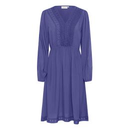 Midikleid Kaffe "Kleid KAfreia", Damen, Gr. 34, N-Gr, blau (blauindigo cc.), Obermaterial: 100% Viskose CV., Kleider Midikleid