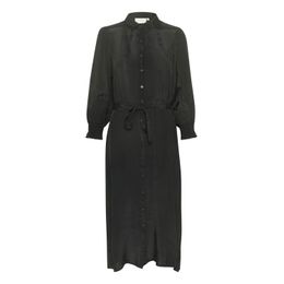 Midikleid Kaffe "Kleid KAemine", Damen, Gr. 34, N-Gr, schwarz (schwarz deep), Obermaterial: 50% Viskose CV. 50% Viskose LENZING ECOVERO CV LenzEcov., Kleider Midikleid