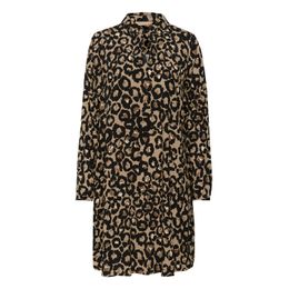 Midikleid Culture "Kleid CUgalta", Damen, Gr. L, N-Gr, beige (beige leopard), Obermaterial: 100% Viskose LENZING ECOVERO CV LenzEcov., Kleider Midikleid