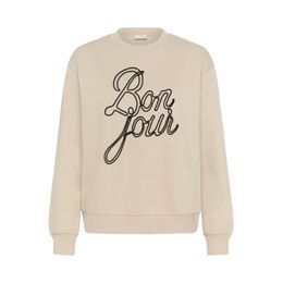Sweatshirt Kaffe "Sweatshirt KAberta", Damen, Gr. L, beige (feather gray melange), Obermaterial: 65% Baumwolle CO. 35% Polyester PES., Sweatshirts Sweatshirt