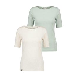alife and kickin Rundhalsshirt ALIFE & KICKIN, Damen, Gr. L, wei&szlig;, fresh mint, 100% Baumwolle (Bio), Rundhals, Shirts Rundhalsshirt, leichtes Sommer-Top aus Bio-Baumwolle mit Halbarm