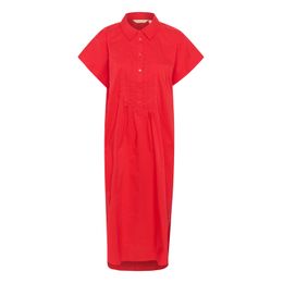 Midikleid Culture "Kleid CUberri", Damen, Gr. L, N-Gr, rot (fiery rot), Obermaterial: 65% Baumwolle CO. 33% Polyester PES. 2% Elasthan EL., Kleider Midikleid