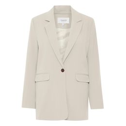 Blusenblazer B.Young "Blazer BYDANTA", Damen, Gr. 34, grau (cement), Obermaterial: 64% Polyester PES. 32% Viskose CV. 4% Elasthan EL., Blazer Blusenblazer