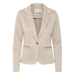 Blusenblazer Ichi "Blazer IHKATE", Damen, Gr. L, beige (sandshell), Obermaterial: 70% Polyester PES. 28% Viskose CV. 2% Elasthan EL., Blazer Blusenblazer