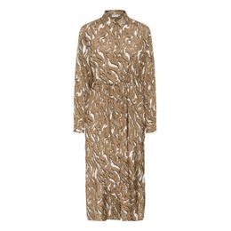 Midikleid Kaffe "Kleid KAmille", Damen, Gr. 34, N-Gr, beige (toasted coconut graphic animal), Obermaterial: 50% Viskose CV. 50% Viskose LENZING ECOVERO CV LenzEcov., Kleider Midikleid