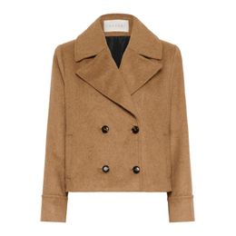Wintermantel Kaffe "Jacke KAjulia", Damen, Gr. 36, beige (toasted coconut melange), Obermaterial: 75% Polyester PES. 25% Wolle mw., M&auml;ntel Wintermantel