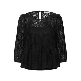 Langarmbluse Kaffe "Langarm-Bluse KApaula", Damen, Gr. 34, schwarz (schwarz deep), Obermaterial: 70% Polyamid PA. 30% Baumwolle CO., Blusen