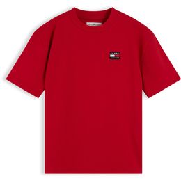 T-Shirt Tommy Hilfiger, M&auml;dchen, Gr. 6 (116), primary rot, Single Jersey, Obermaterial: 100% Baumwolle, unifarben, regular fit normal, Rundhals, abgesteppte Kante, Shirts T-Shirt, Rundhalsausschnitt, Regular Fit, reine Baumwolle,Kinder bis 16 Jahre