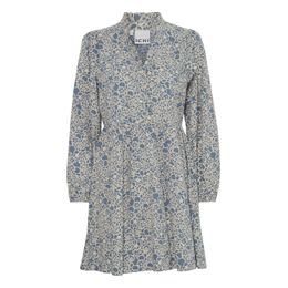 Midikleid Ichi "Kleid IHQWISSA", Damen, Gr. 38, N-Gr, blau (blau mirage flower aop), Obermaterial: 100% Baumwolle CO., Kleider Midikleid