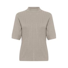 Strickpullover Kaffe "Strickpullover Kalizza", Damen, Gr. L, grau (elephant skin), Obermaterial: 80% Viskose CV. 20% Nylon NY., Pullover Strickpullover
