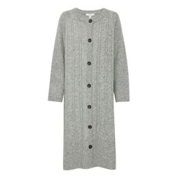 Strickjacke B.Young "Strickjacke BYNELLO", Damen, Gr. M, grau (mid grau melange), Obermaterial: 68% Polyester PES. 25% Polyacryl PAN. 7% Wolle mw., Strickjacken Strickjacke