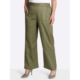 Schlupfhose sheego, Damen, Gr. 50, Normalgr&ouml;&szlig;en, oliv, 100% Lyocell, unifarben, Hosen Schlupfhose