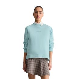 Marc O'Polo Sweatshirt MARC O'POLO DENIM "aus Organic Cotton", Damen, Gr. L, blau (blau fog), Obermaterial: 100% Baumwolle, unifarben, relaxed fit, Rundhals, B&uuml;ndchen, Sweatshirts Sweatshirt