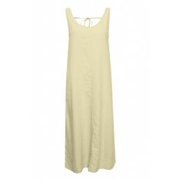 Midikleid B.Young "Kleid BYFALAKKA", Damen, Gr. 38, N-Gr, gelb (italian straw), Obermaterial: 55% Leinen LI. 45% Viskose CV., Kleider Midikleid