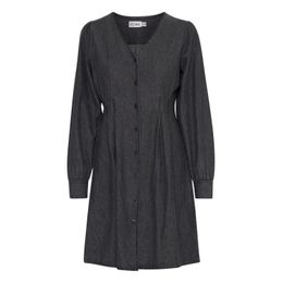 Jeanskleid Ichi "Denimkleid IHARCHER", Damen, Gr. 36, N-Gr, grau (washed schwarz), Obermaterial: 100% Baumwolle CO., Kleider