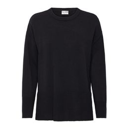 Strickpullover Pulz Jeans "Strickpullover PZSTEFFI", Damen, Gr. L, schwarz (schwarz beauty), Obermaterial: 50% Viskose CV. 27% Nylon NY. 23% Polyester PES., Pullover Strickpullover