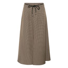Midirock Kaffe "Rock KAelyah", Damen, Gr. 34, beige (beige, schwarz petit houndstoot), Obermaterial: 69% Polyester PES. 29% Viskose CV. 2% Elasthan EL., R&ouml;cke