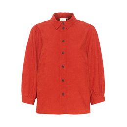 Langarmhemd Kaffe "Langarm - Hemd KAvera", Damen, Gr. 42, N-Gr, rot (picante), Obermaterial: 90% Polyester PES. 8% Polyamid PA. 2% Elasthan EL., Hemden