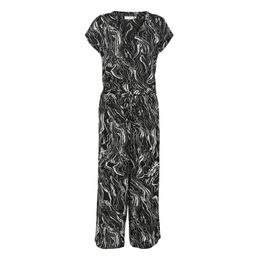 Jumpsuit Kaffe "Overall KAmira", Damen, Gr. 34, N-Gr, schwarz (schwarz, chalk graphic print), Obermaterial: 100% Viskose LENZING ECOVERO CV LenzEcov., Overalls Jumpsuit