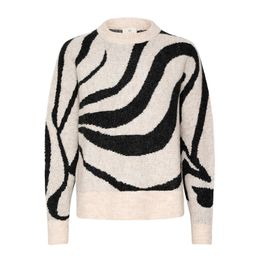 Strickpullover Kaffe "Strickpullover KAbirthe", Damen, Gr. XL, blau (light sand melange), Obermaterial: 50% Polyester PES. 40% Polyacryl PAN. 7% Wolle mw. 3% Elasthan EL., Pullover Strickpullover
