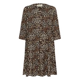 Midikleid Cream "Kleid CREmmiy", Damen, Gr. 34, N-Gr, beige (leopard mix), Obermaterial: 55% Viskose LENZING ECOVERO CV LenzEcov. 45% Viskose CV., Kleider Midikleid