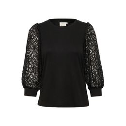 Langarmbluse Kaffe "Langarm-Shirt KAbecca", Damen, Gr. S, schwarz (schwarz deep), Obermaterial: 94% Viskose CV. 6% Elasthan EL., Blusen
