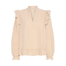 Kurzarmbluse B.Young "Kurzarm-Bluse BYJULIANA", Damen, Gr. 38, grau (gray morn), Obermaterial: 99% Polyester PES. 1% Elasthan EL., Blusen
