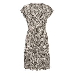 Midikleid Kaffe "Kleid KAbella", Damen, Gr. L, N-Gr, schwarz (schwarz, chalk graphic dot), Obermaterial: 95% Viskose CV. 5% Elasthan EL., Kleider Midikleid