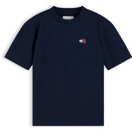 T-Shirt Tommy Hilfiger, M&auml;dchen, Gr. 6 (116), schwarz night navy, Single Jersey, Obermaterial: 100% Baumwolle, unifarben, regular fit normal, Rundhals, abgesteppte Kante, Shirts T-Shirt, Rundhalsausschnitt, Regular Fit, reine Baumwolle,Kinder bis 16 Jahre