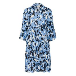 Midikleid Kaffe "Kleid KAedita", Damen, Gr. 34, N-Gr, blau (blau flower print), Obermaterial: 100% Viskose LENZING ECOVERO CV LenzEcov., Kleider Midikleid