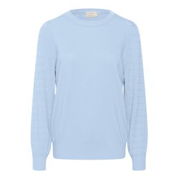 Strickpullover Kaffe "Strickpullover KAnanna", Damen, Gr. L, blau (celestial blau), Obermaterial: 80% Viskose CV. 20% Nylon NY., Pullover Strickpullover