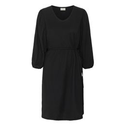 Midikleid Kaffe "Kleid KAkatrine", Damen, Gr. L, N-Gr, schwarz (schwarz deep), Obermaterial: 98% Polyester PES. 2% Elasthan EL., Kleider Midikleid