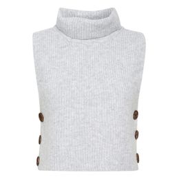 Strickpullover Cream "Strickpullover CRStarfi", Damen, Gr. M-L, grau (light grau melange), Obermaterial: 97% Polyester PES. 3% Elasthan EL., Pullover Strickpullover