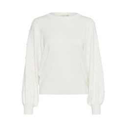 Strickpullover Kaffe "Strickpullover KAkaren", Damen, Gr. L, wei&szlig; (chalk), Obermaterial: 80% Viskose CV. 20% Nylon NY., Pullover Strickpullover