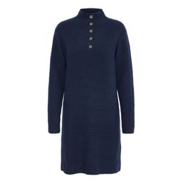 Midikleid B.Young "Kleid BYOMEA", Damen, Gr. L, N-Gr, blau (navy blazer melange), Obermaterial: 53% Polyester Pol. recyc.. 39% Polyacryl PAN. 5% Wolle mw. 3% Elasthan EL., Kleider Midikleid